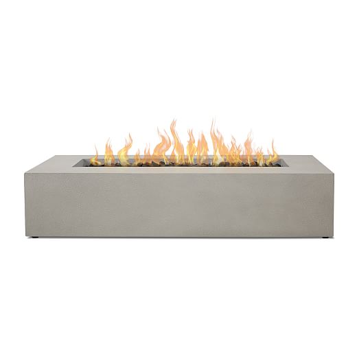 Concrete 56" Low Rectangle Fire Table | West Elm