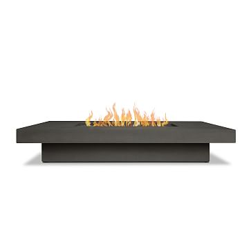 Concrete Lipped Rectangle Fire Table | West Elm