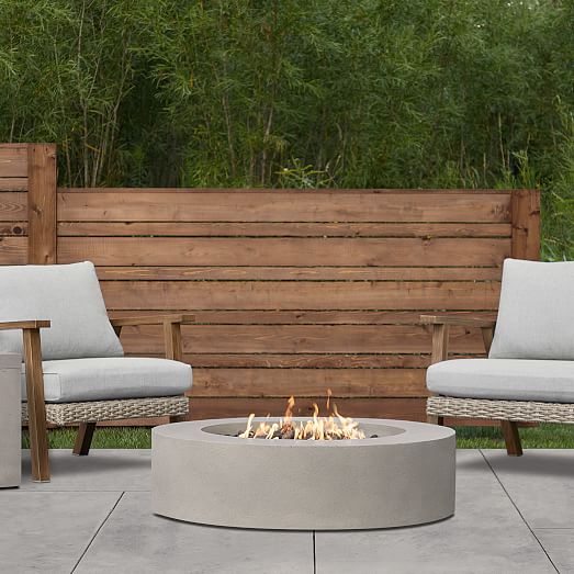 Concrete Low Round Fire Pit Table | West Elm