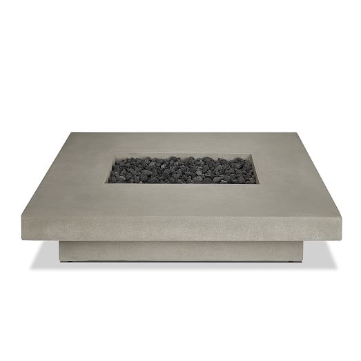 Concrete Lipped Rectangle Fire Pit Table | West Elm