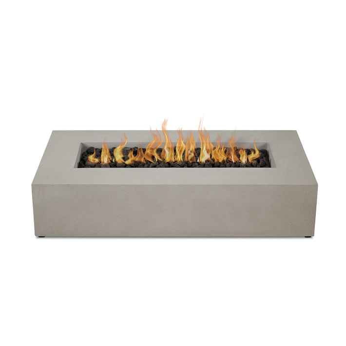 Concrete 56" Low Rectangle Fire Table | West Elm