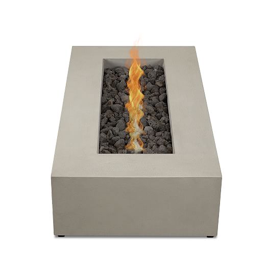 Concrete 56" Low Rectangle Fire Table | West Elm