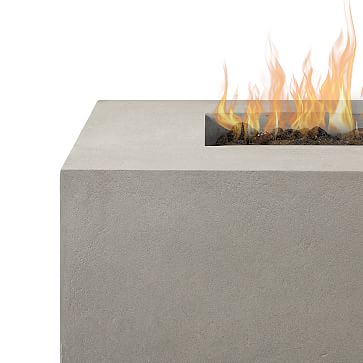 Concrete 42.5" Low Square Fire Table | West Elm