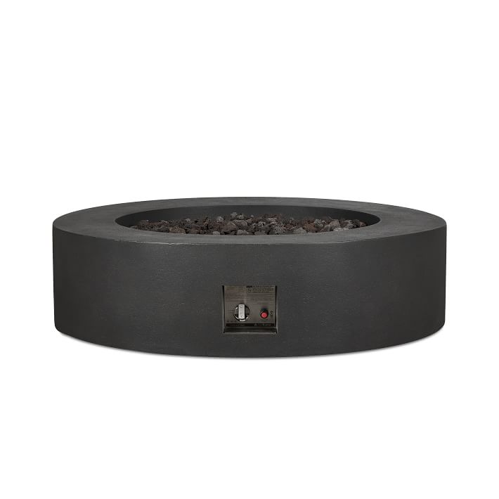 Concrete Low Round Fire Pit Table | West Elm