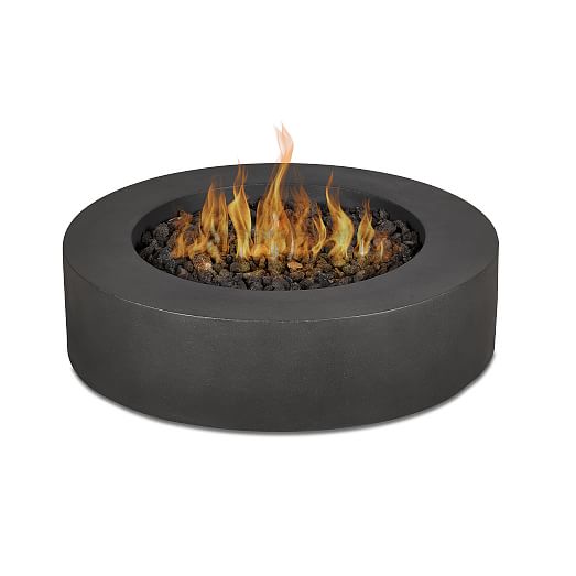 Concrete Low Round Fire Pit Table | West Elm