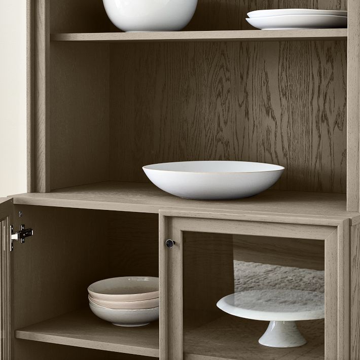 Holmes Modular 2-Door Glass Console w/ Open Hutch (36") | West Elm