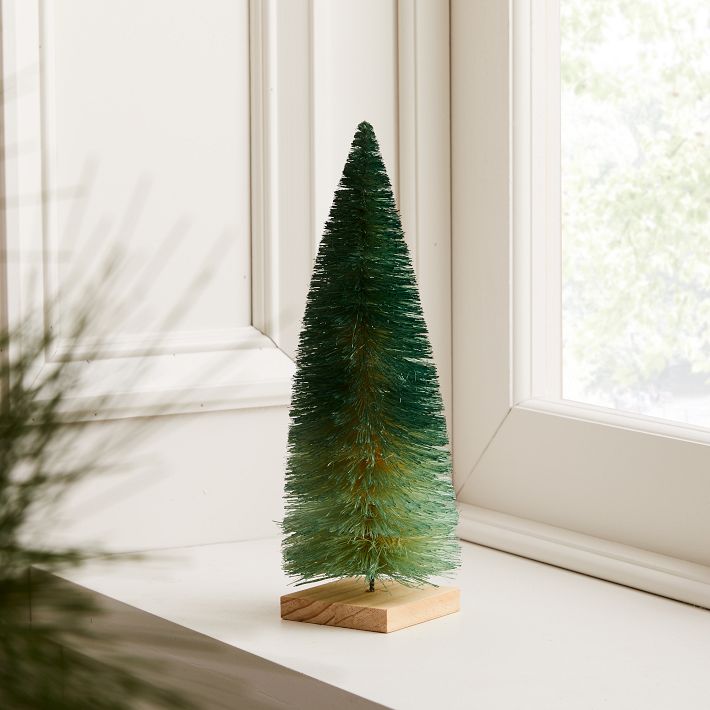 Decorative Bottlebrush Tree Objects (Set of 3) - Green Ombre | West Elm