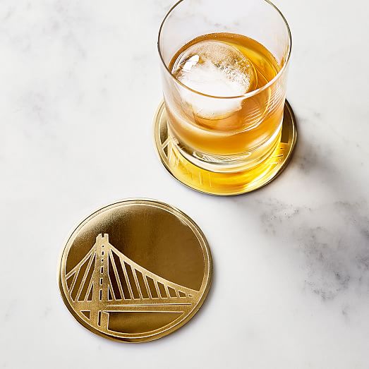 Golden State Warriors™ Gold Coasters, Set of 4 | West Elm