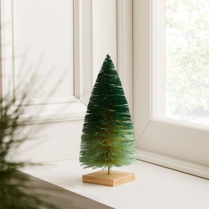 Decorative Bottlebrush Tree Objects (Set of 3) - Green Ombre | West Elm