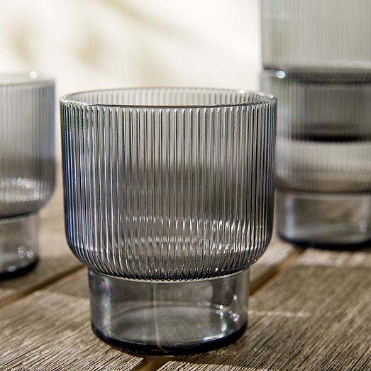 Fluted Acrylic Short Drinking Glass Sets | West Elm