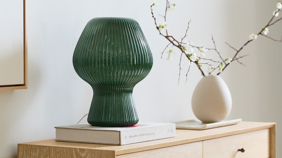 Ribbed Glass Table Lamp | Modern Light Fixtures | West Elm
