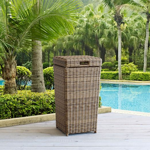 Bradenton Outdoor Wicker Trash Can | West Elm