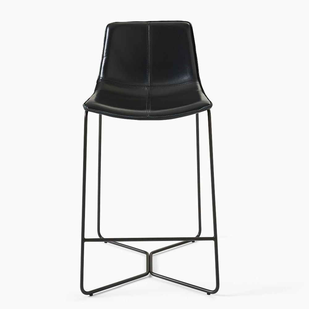 Slope Leather Bar & Counter Stools | West Elm