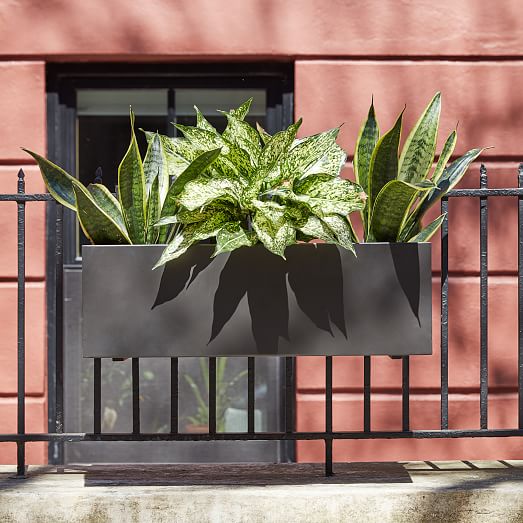 Streamline Metal Railing Planter | West Elm