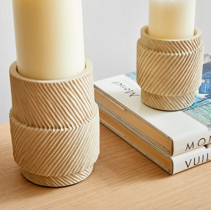 Asher Ceramic Pillar Holders | West Elm