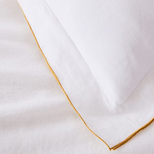 European Flax Linen Merrow Edge Duvet Cover & Shams | West Elm