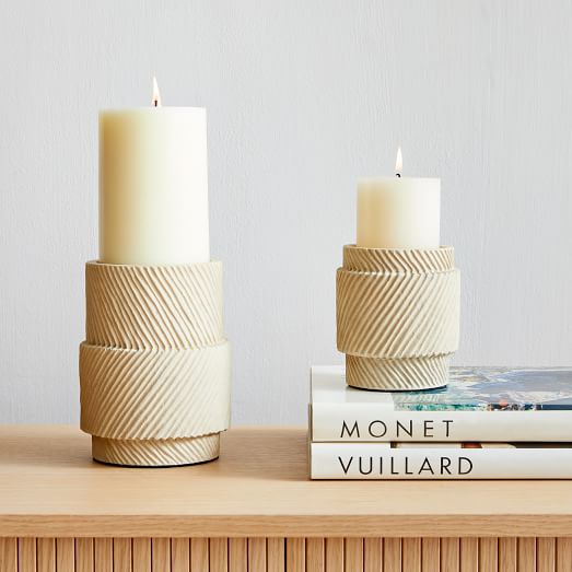 Asher Ceramic Pillar Holders | West Elm