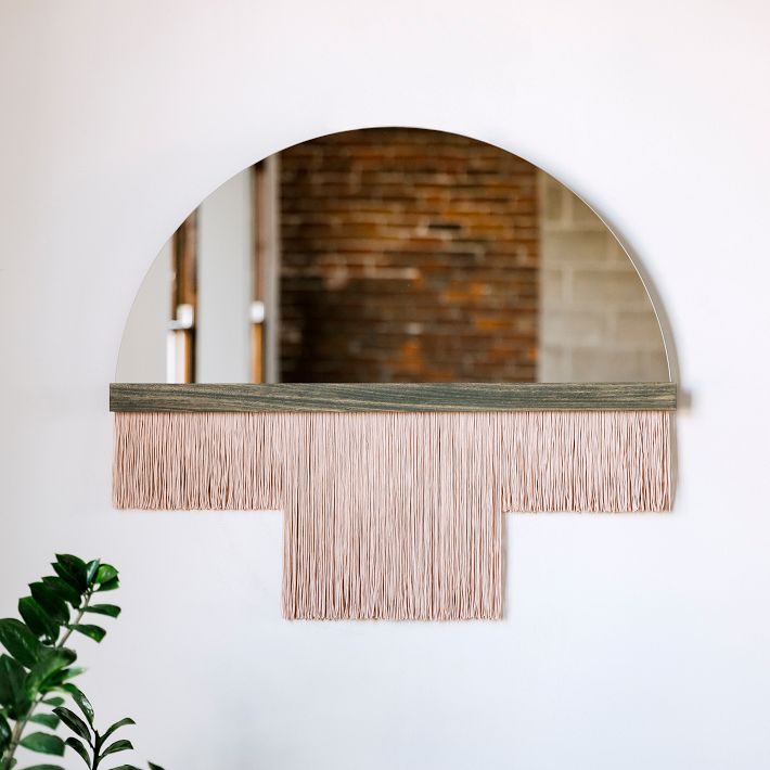 Candice Luter Duet Fringe Half Circle Mirror w/ Accent Bar | West Elm