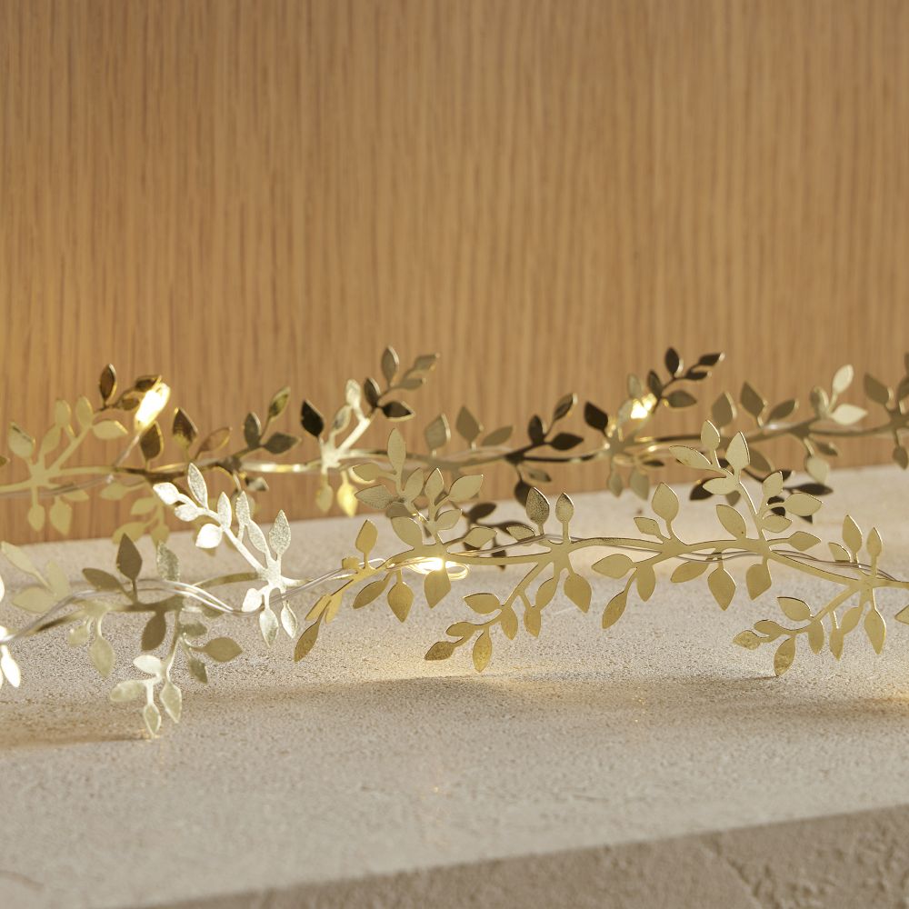 LED Metal Leaf Garland | West Elm