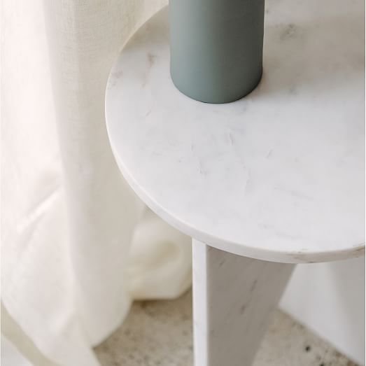 Angled Base Marble Side Table | West Elm