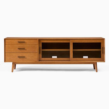 Mid-Century Glass Media Console (72"–80") | West Elm