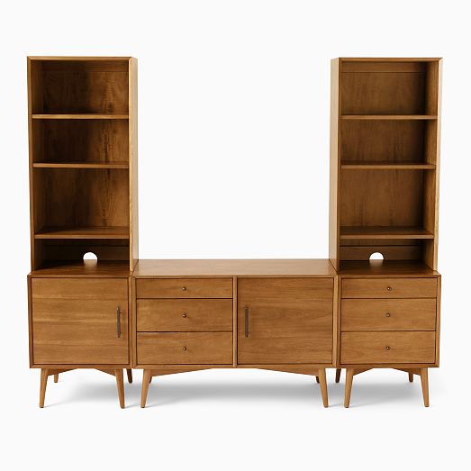 Mid-Century Media 5-Piece Set - Acorn, Entertainment Center | West Elm
