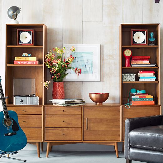 Mid-Century Media 5-Piece Set - Acorn, Entertainment Center | West Elm