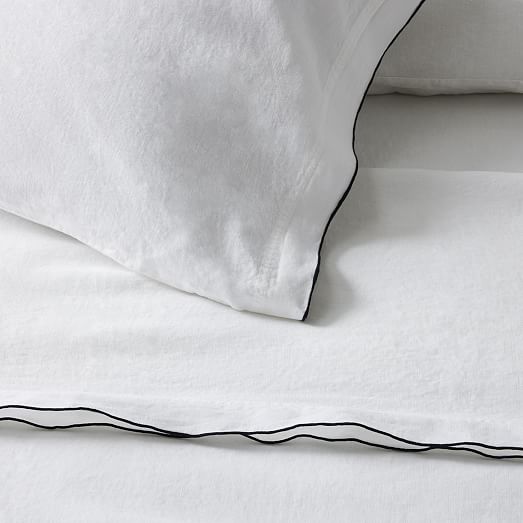 European Flax Linen Merrow Edge Sheet Set & Pillowcases | West Elm