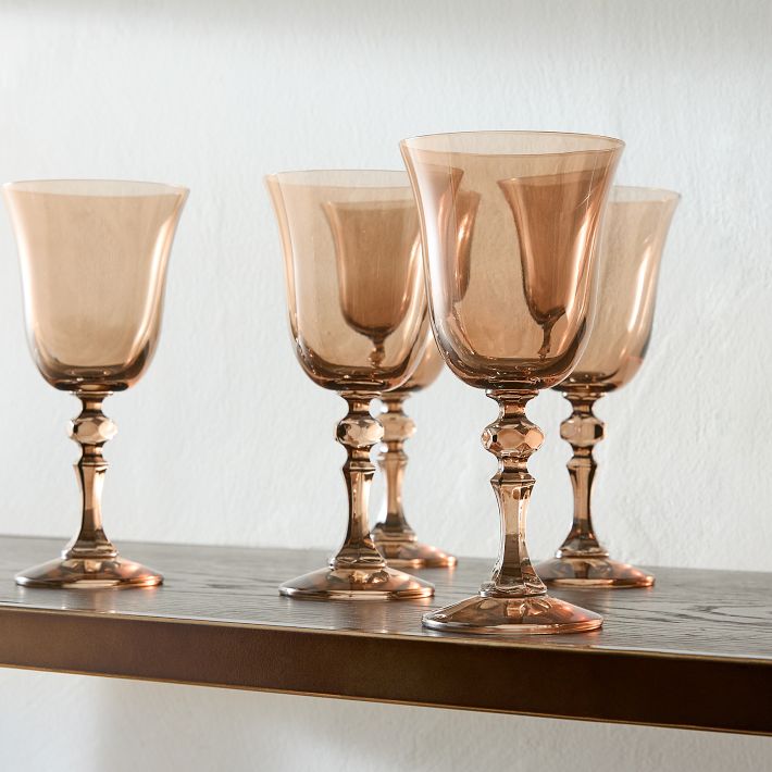 Estelle Colored Glass Regal Goblet Glass (Set of 6) | West Elm