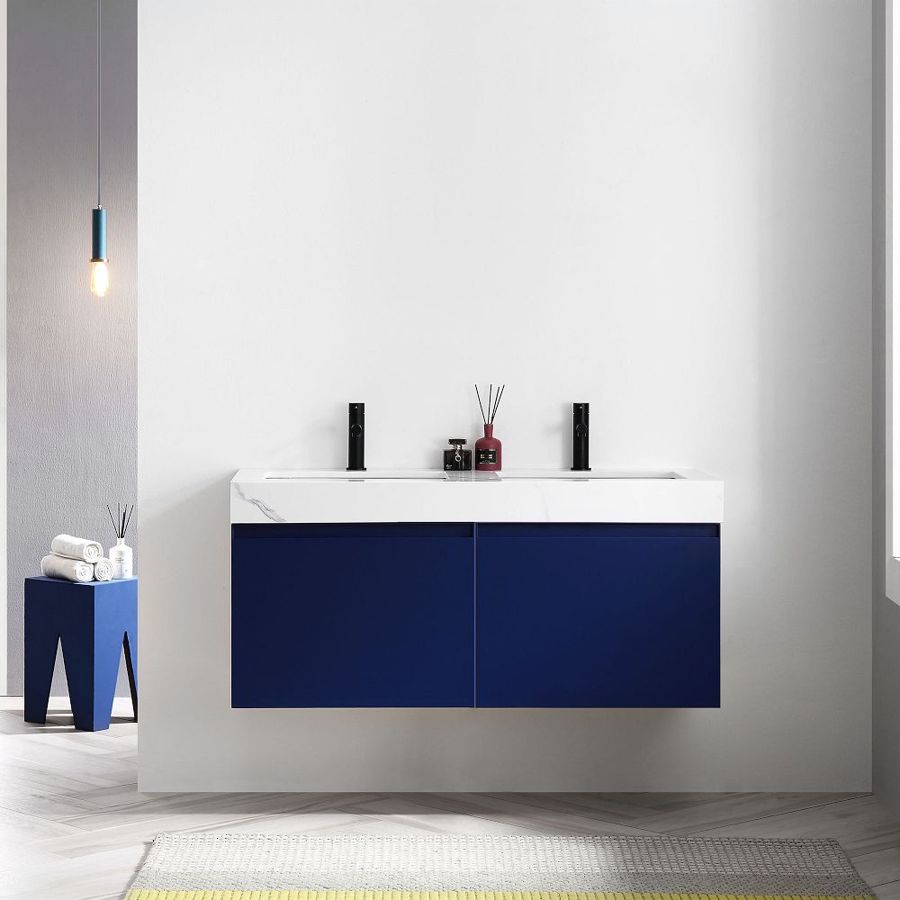 Baylor Floating Double Bathroom Vanity (48"–72") | West Elm