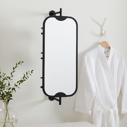 Swivel Vanity Mirror w/ Storage - 13" W x 33.5"H | West Elm