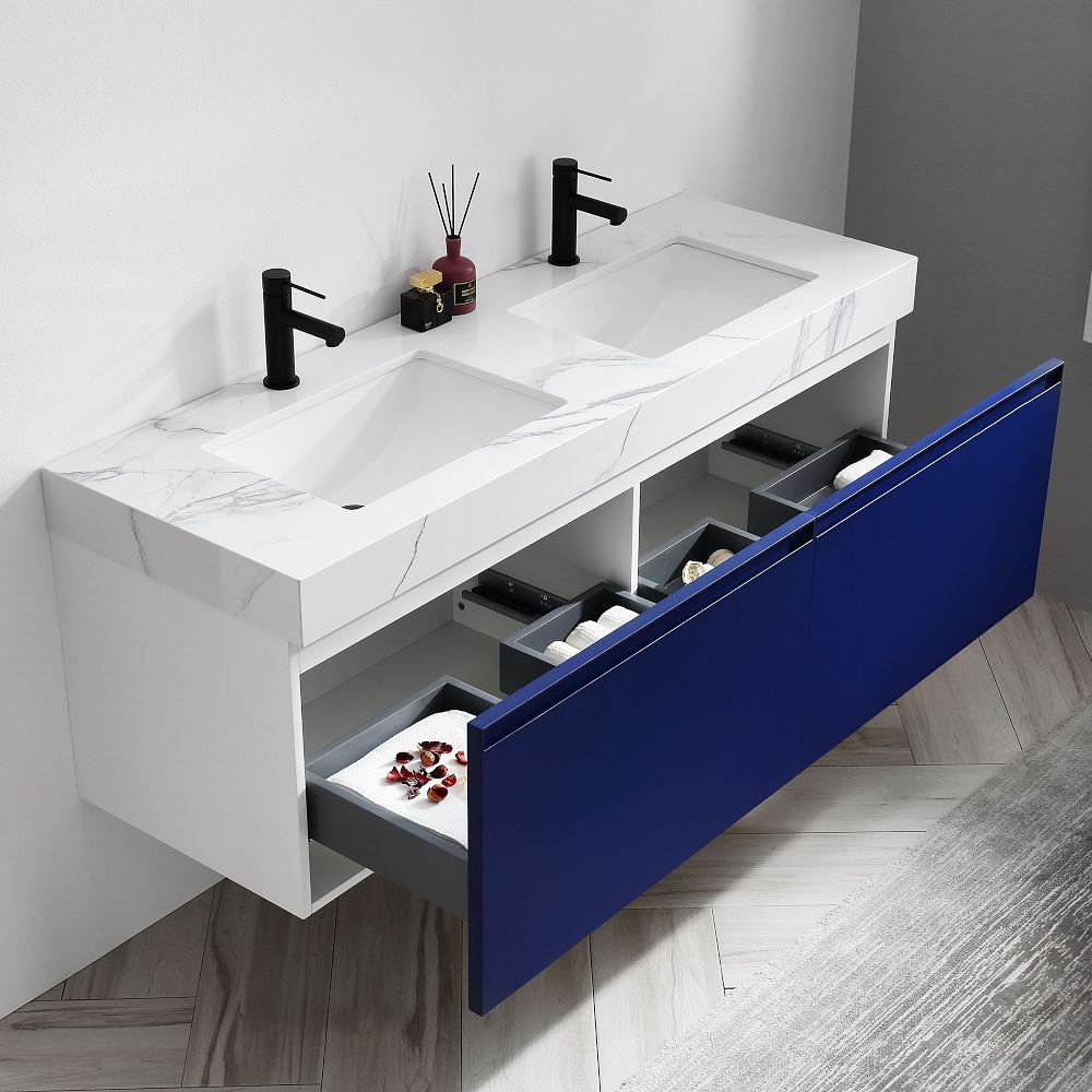 Baylor Floating Double Bathroom Vanity (48"–72") | West Elm