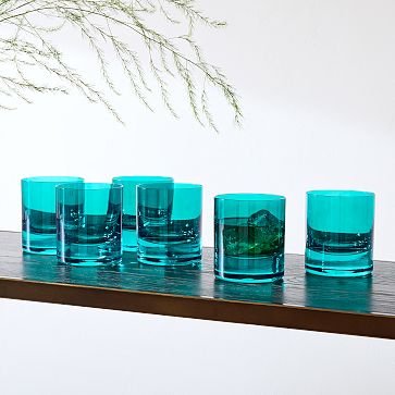 Estelle Colored Glass Rocks Glass (Set of 6) | West Elm