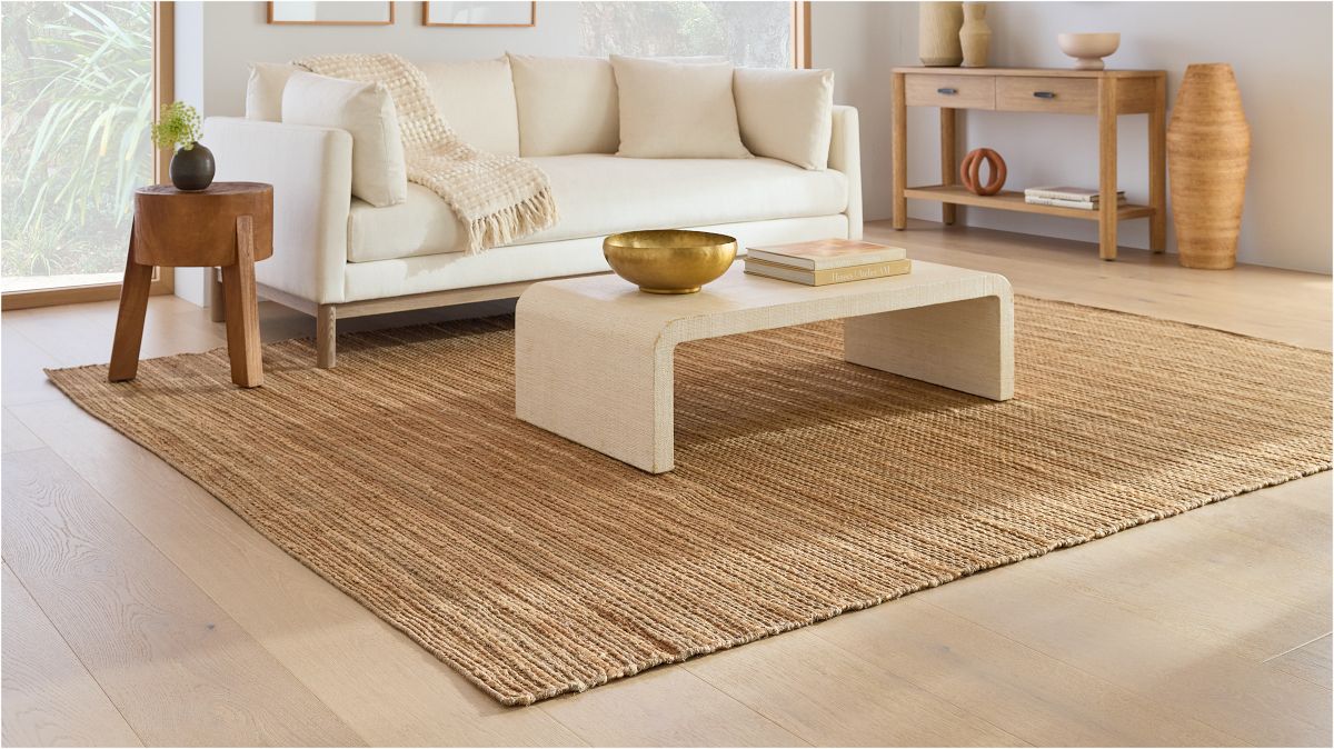 Textured Stripe Jute Rug | West Elm