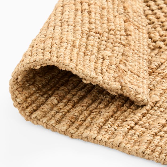 Jute Boucle Stripe Border Rug | West Elm