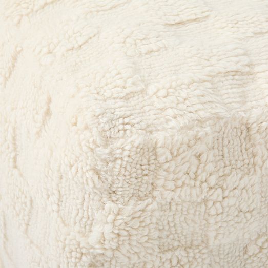 Checkerboard Shag Pouf | West Elm