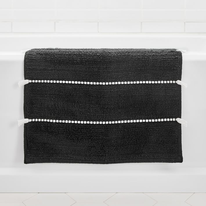 Organic Tassel Stripe Bath Mat | West Elm