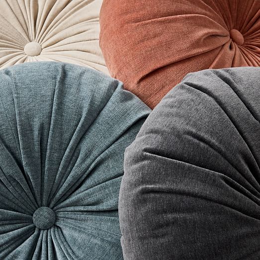 Classic Velvet Tufted Round Pillow | West Elm