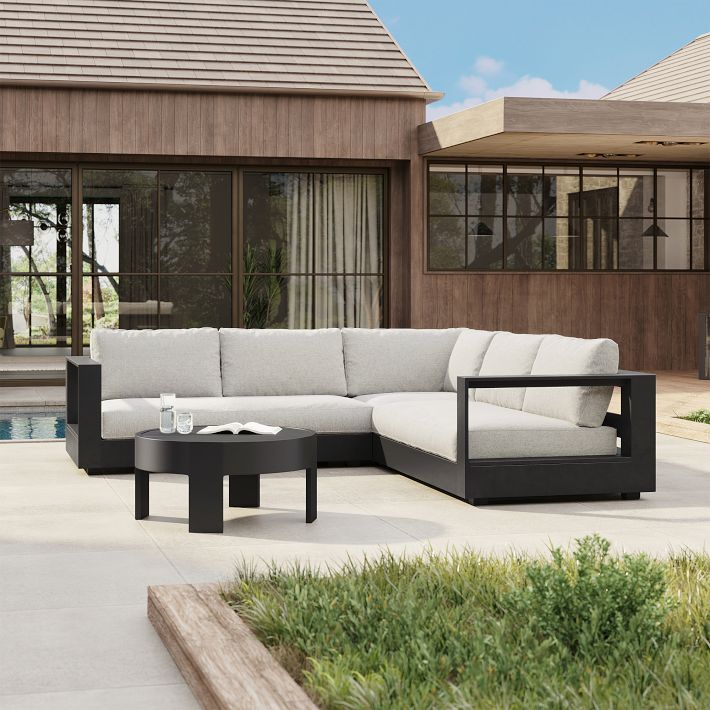 Telluride Aluminum Outdoor 3-Piece L-Shaped Sectional (113") | West Elm
