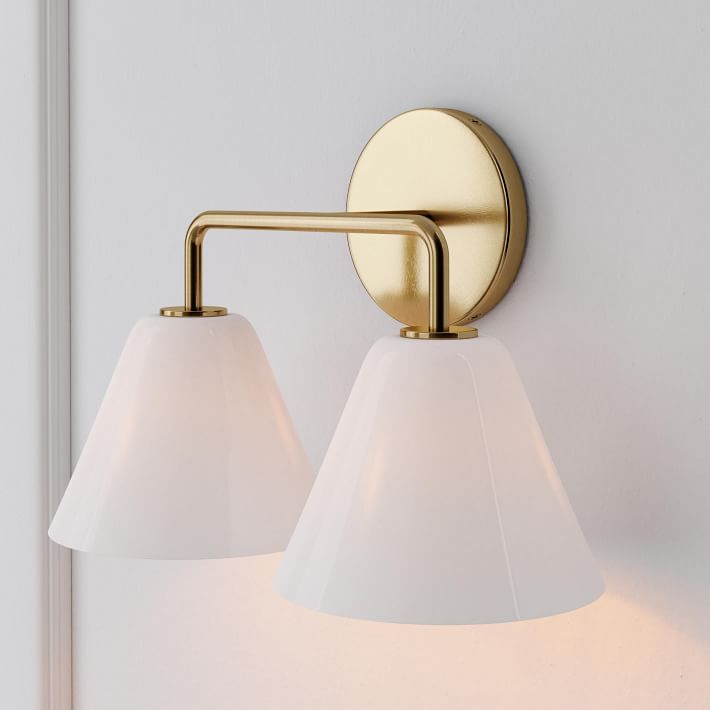 Sculptural 2-Light Cone Sconce | West Elm