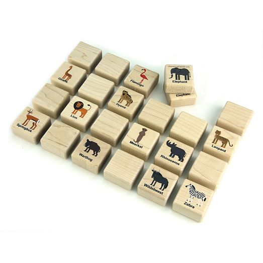Everwood Friends African Safari Animals Wooden Matching Game | West Elm