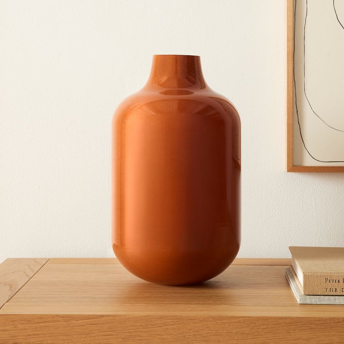 Mari Glass Vases - Rust | West Elm