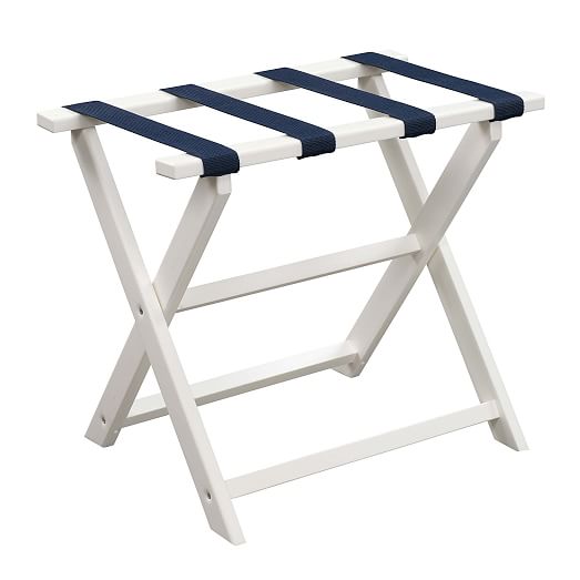 White Luggage Rack w/ Nylon Straps | West Elm