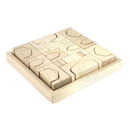 Everwood Friends Pointed Arch Building Block Set w/ Tray | West Elm