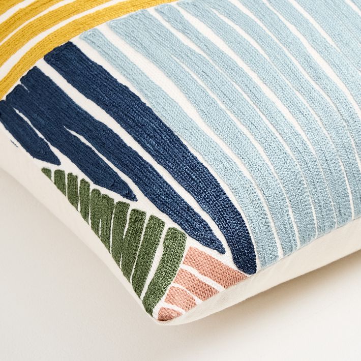 Crewel Curving Lines Pillow Cover | West Elm