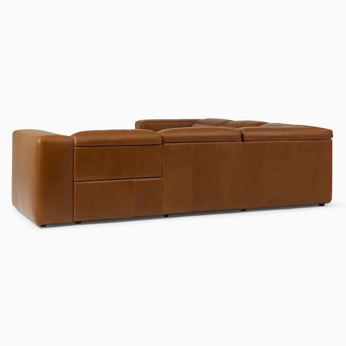 Leo Motion Reclining Leather 5-Piece L-Shaped Sectional (119") | West Elm