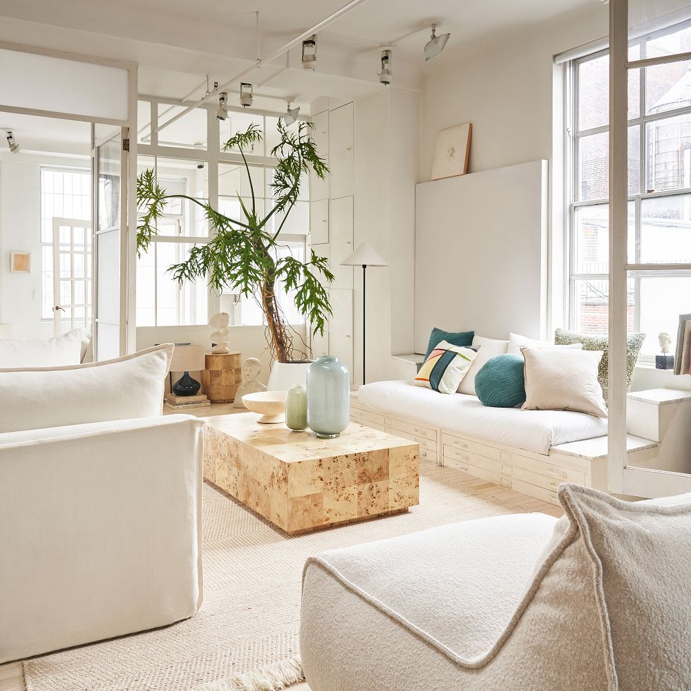 Beatrix Floor Lamp (61") - Linen Shade | West Elm