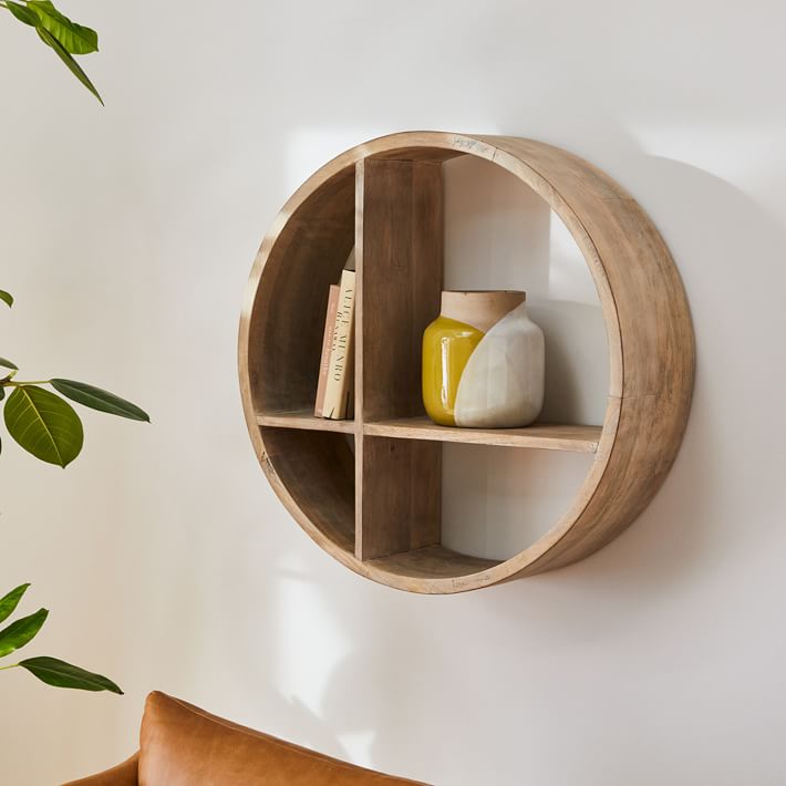 Round Shaped Wood Wall Shelves (26") | West Elm