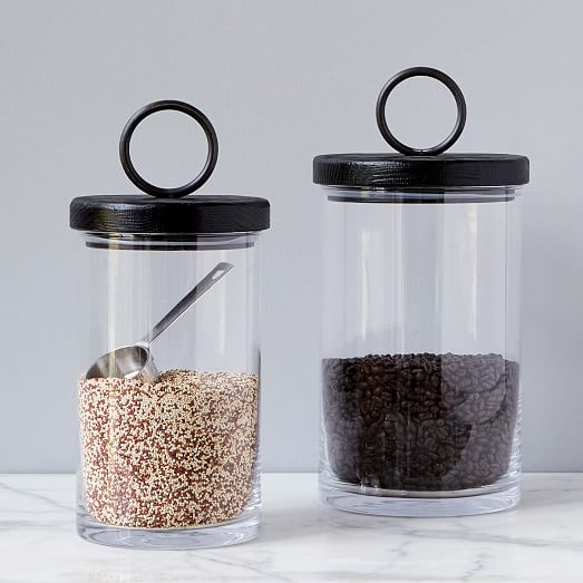 Barcelona Iron & Wood Top Canisters | West Elm