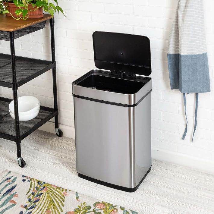 Stainless Steel Trash Can w/ Motion Sensor | West Elm